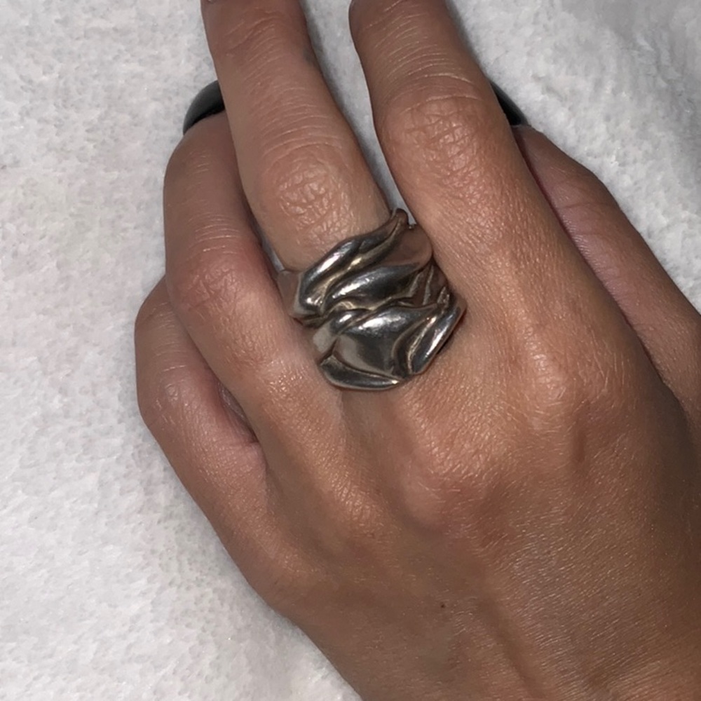 Chunky Silver Ring - Gem